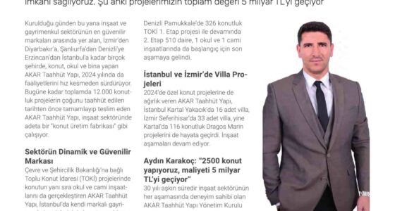 Basında Biz – Akar Taahüt Yapı